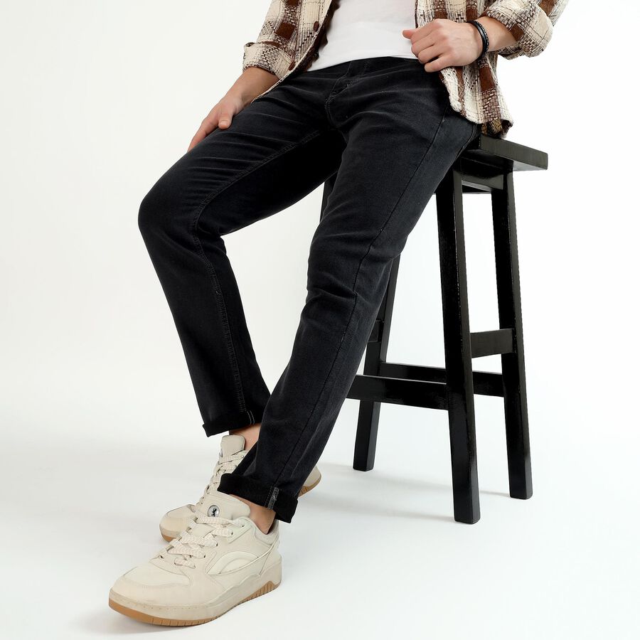 Wavelength Men's Jet Black Slim Fit Jeans | Vishal Mega Mart India