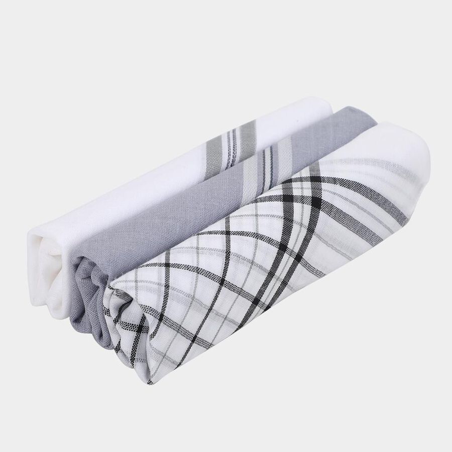 Black Tie Men's Grey and White Checked and Striped Pack of 3 ...