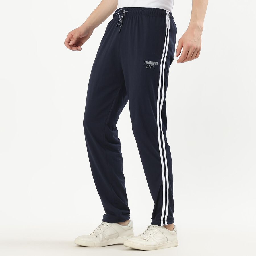 Brink Men's Deep Navy Blue Regular Fit Side-Striped Track Pants ...