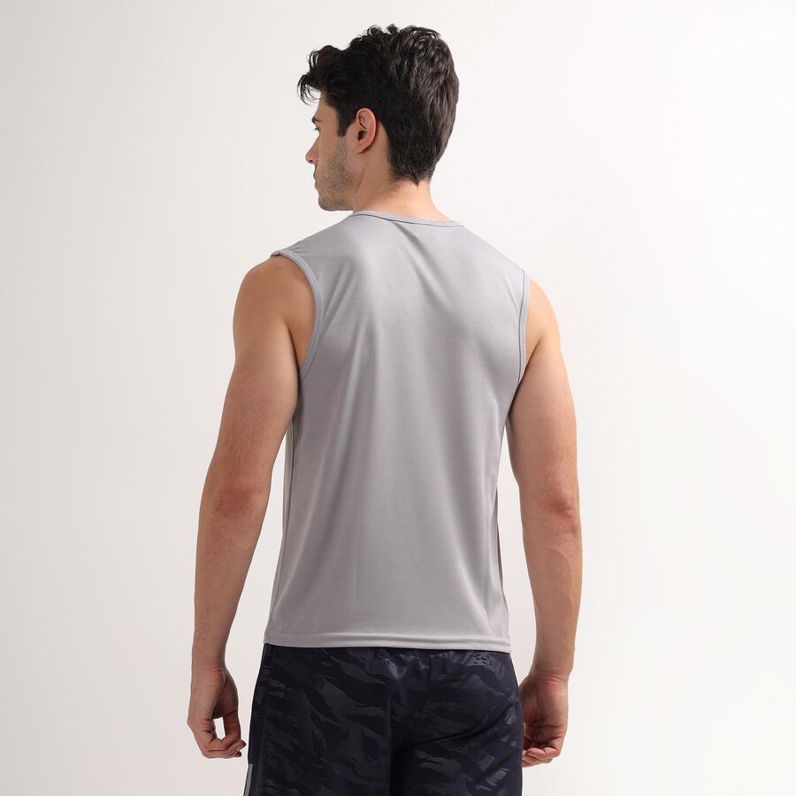 Brink Men's Light Grey Round Neck Graphic Print Sleeveless T-Shirt ...