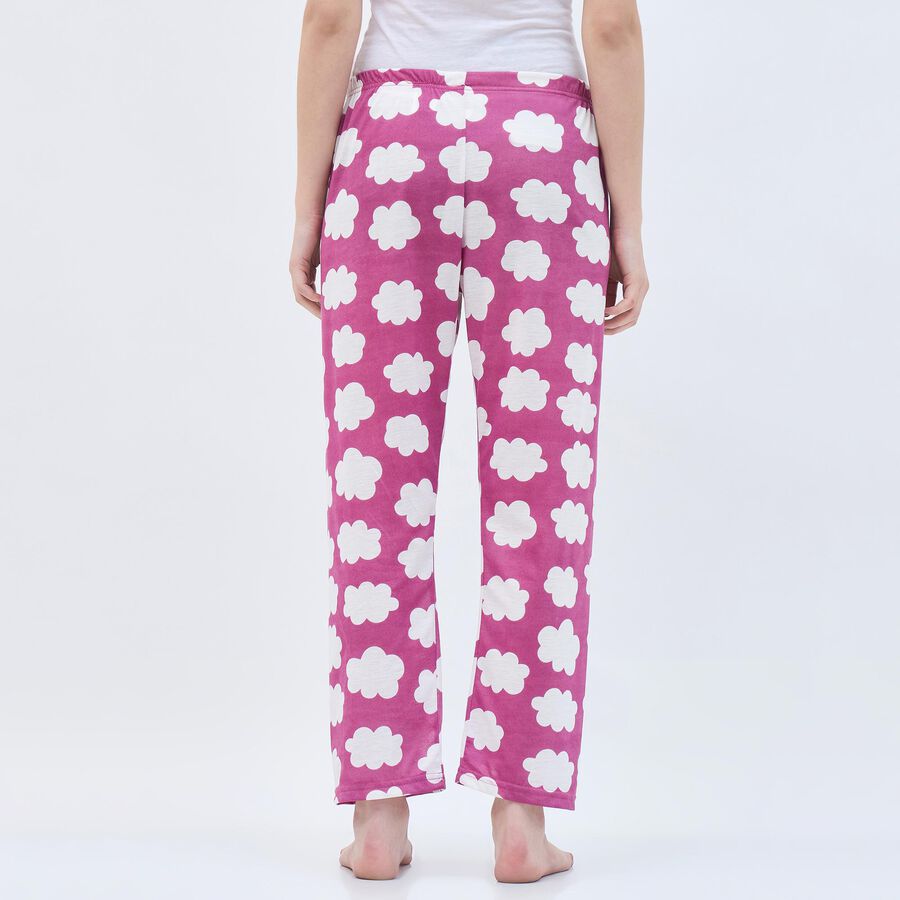 Gold Foil Women's Bright Pink Cloud Print Elastic Waist Pyjama | Vishal ...