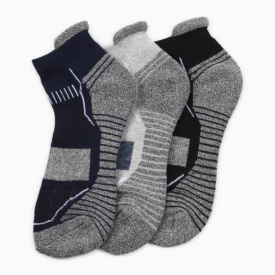 Brink Men's Dark Navy Blue and Jet Black Regular Fit Ankle-Length Socks ...