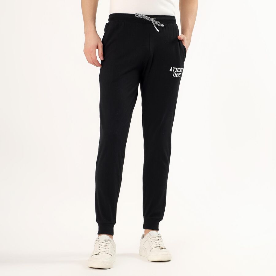 Brink Men's Jet Black Regular Fit Logo Track Pants | Vishal Mega Mart India