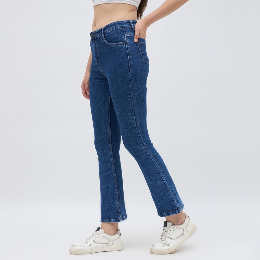 Wavelength Women's Deep Steel Blue Flared Fit High-Rise Jeans | Vishal ...