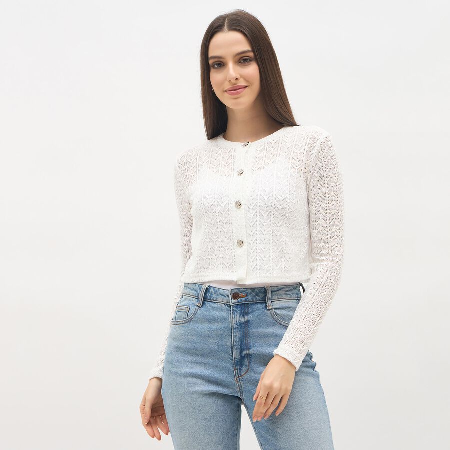 Lucky Charm Women's White Full Sleeve Round Collar Classic Shirt ...
