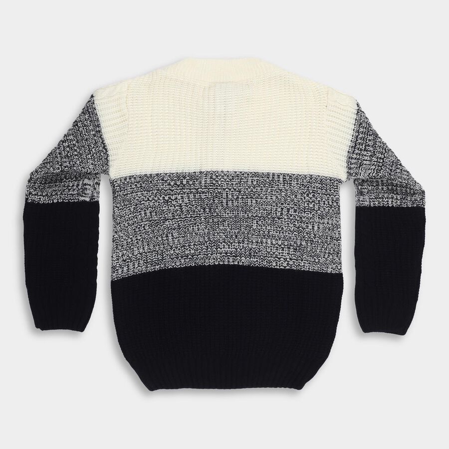 Slant Boys' Deep Midnight Navy Blue Zip Neck Casual Pullover | Vishal ...
