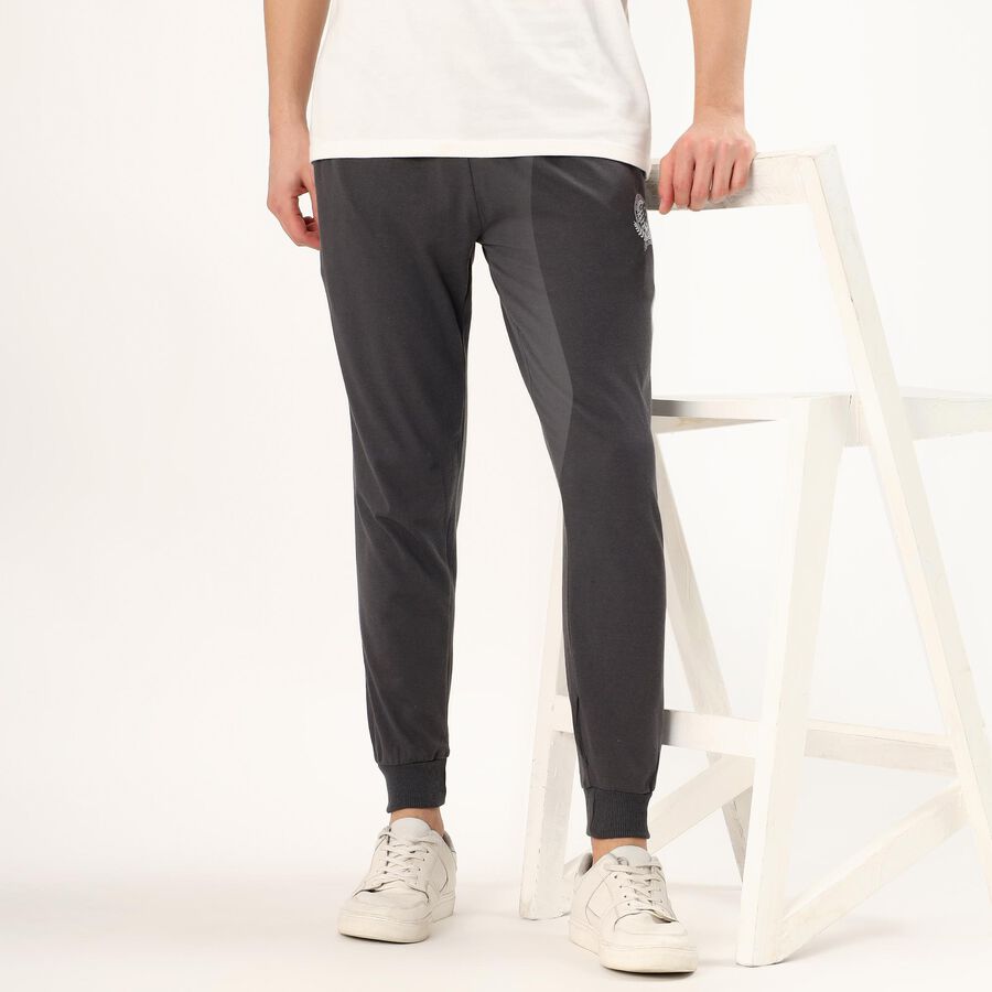 Brink Men's Charcoal Grey Regular Fit Logo Track Pants | Vishal Mega ...