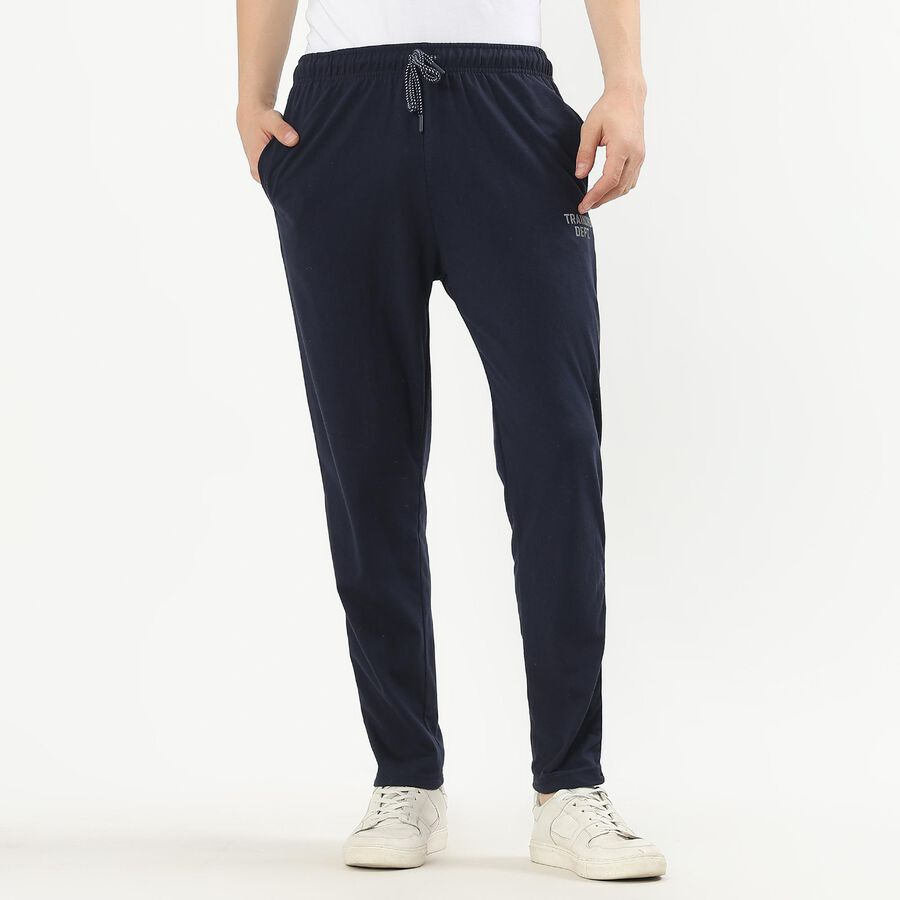 Brink Men's Deep Navy Blue Regular Fit Side-Striped Track Pants ...