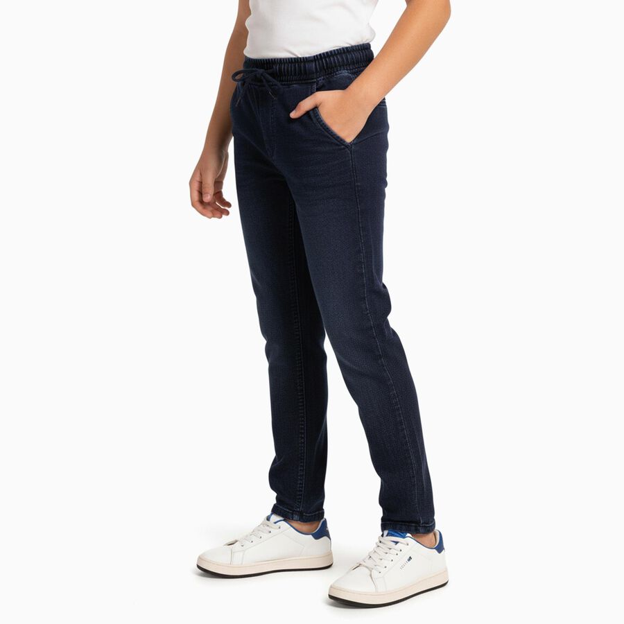 Slant Boys' Dark Indigo Jogger Fit Elastic Waist Jeans | Vishal Mega ...