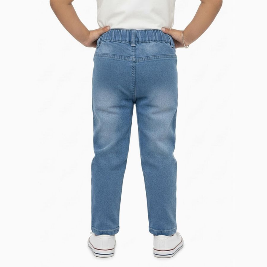 Hand Print Girls' Light Blue Straight Fit Bunny Embroidered Jeans ...