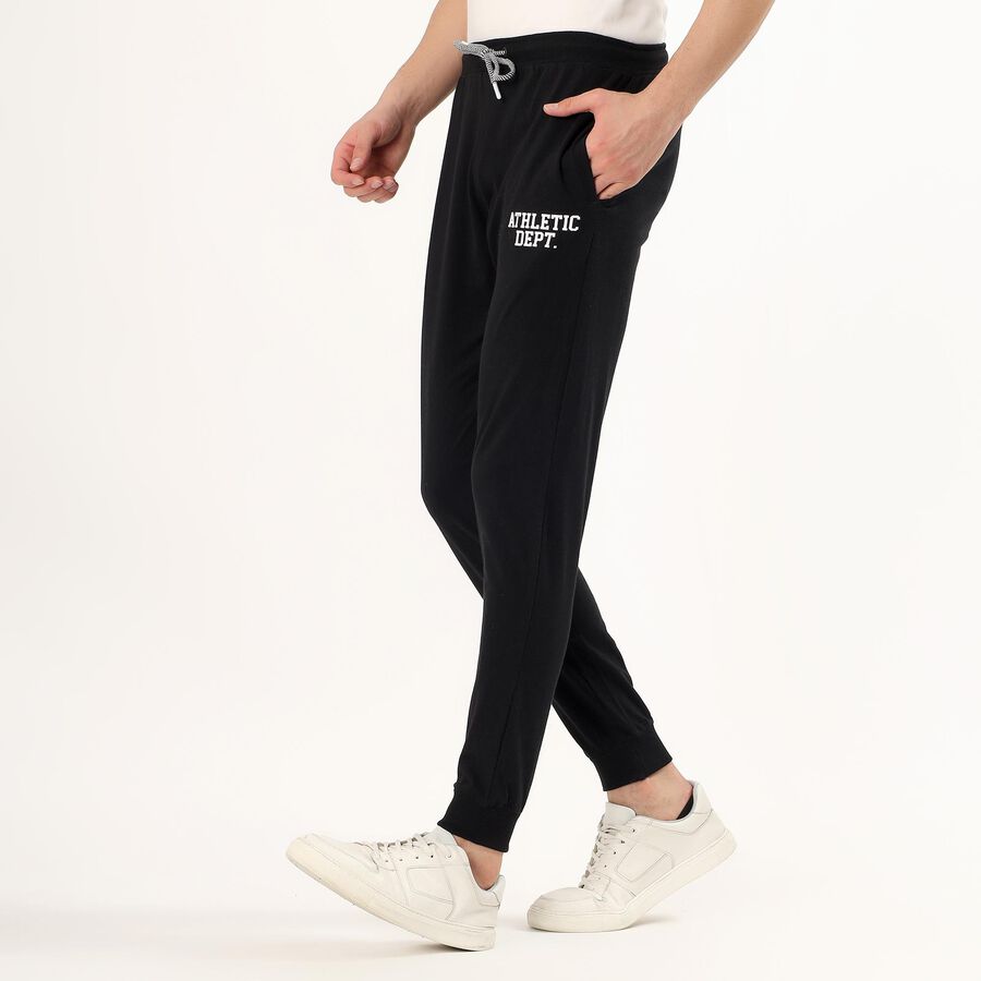 Brink Men's Jet Black Regular Fit Logo Track Pants | Vishal Mega Mart India