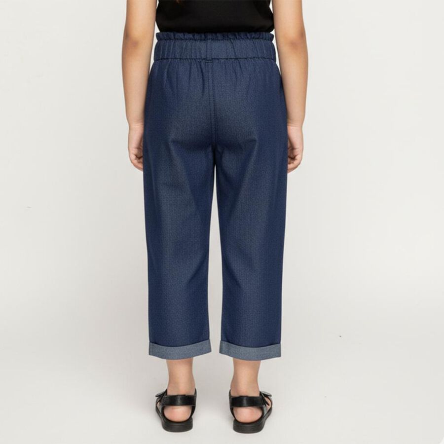 Hand Print Girls' Deep Indigo Wide Leg Embroidered Jeans | Vishal Mega ...