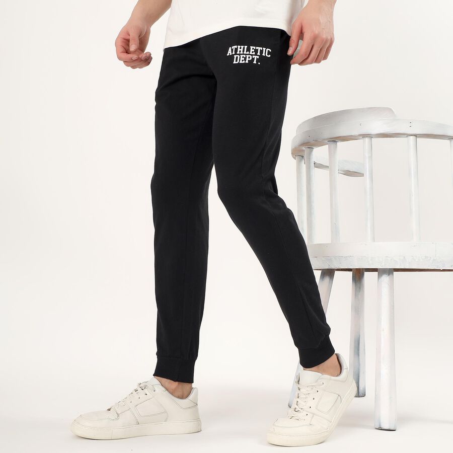 Brink Men's Jet Black Regular Fit Logo Track Pants | Vishal Mega Mart India