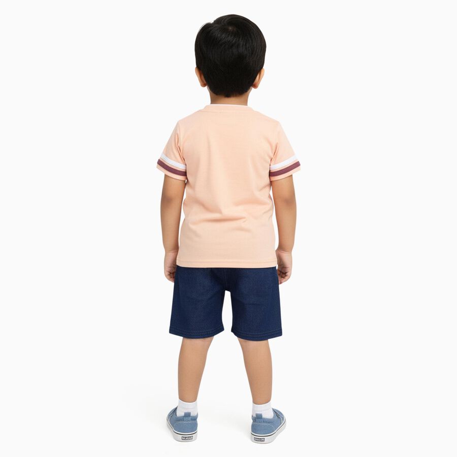 Yellow Hippo Infants' Peach Cotton Round Neck Cartoon Print Baba Suit ...