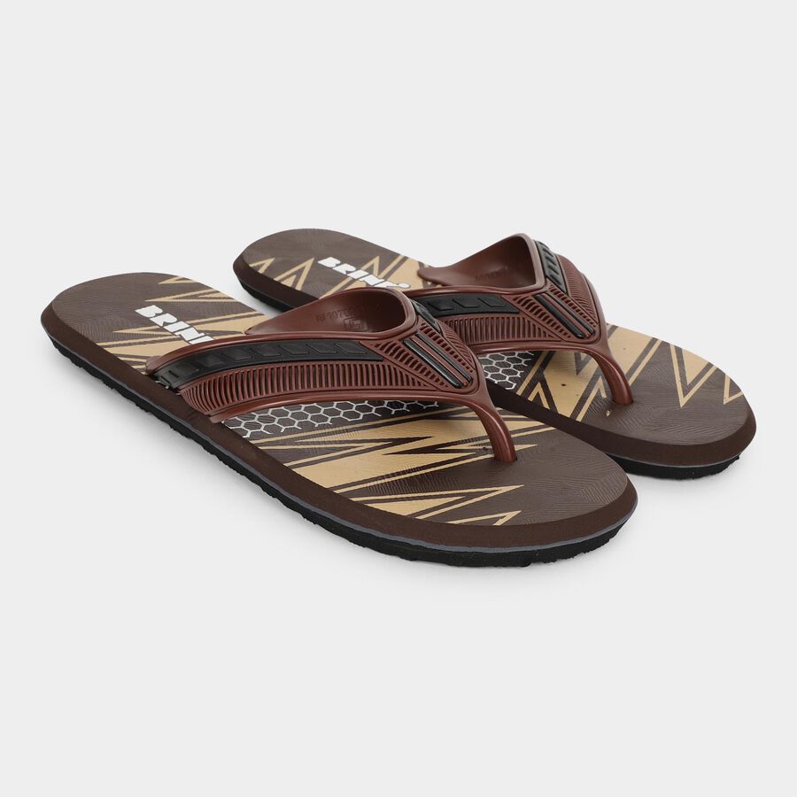 Brink Men's Dark Chocolate Brown Slip-On Flip-Flops | Vishal Mega Mart ...