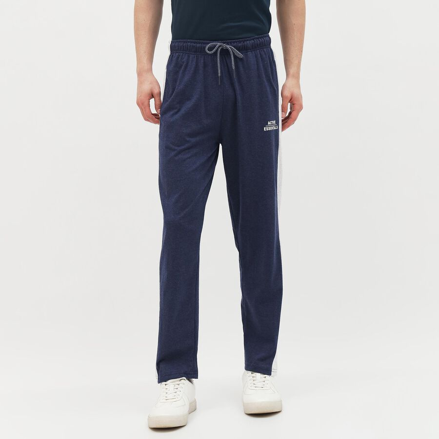 Brink Men's Navy Blue Regular Fit Side-Striped Track Pants | Vishal ...
