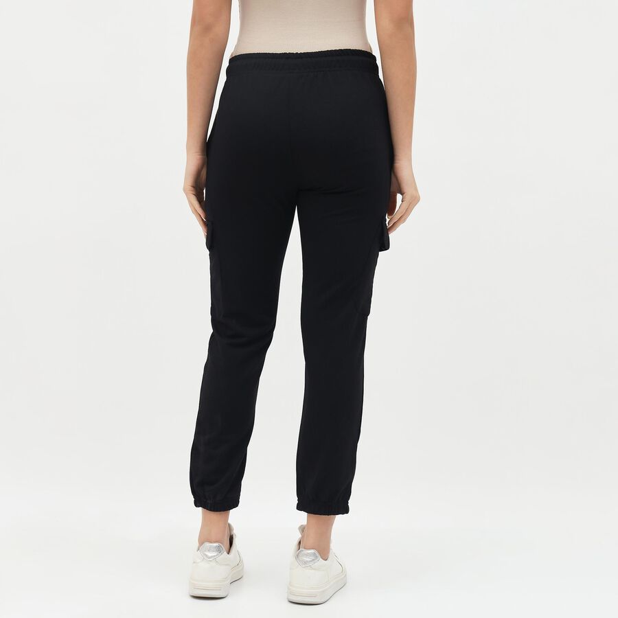 Mavie Women's Jet Black Cargo Fit Elastic Waist Track Pants | Vishal ...