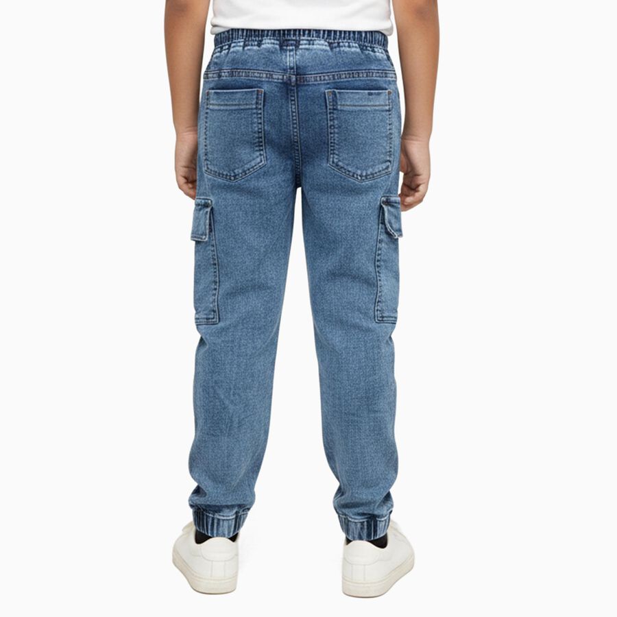 Slant Boys' Stonewashed Blue Cargo Fit Jogger Jeans | Vishal Mega Mart ...