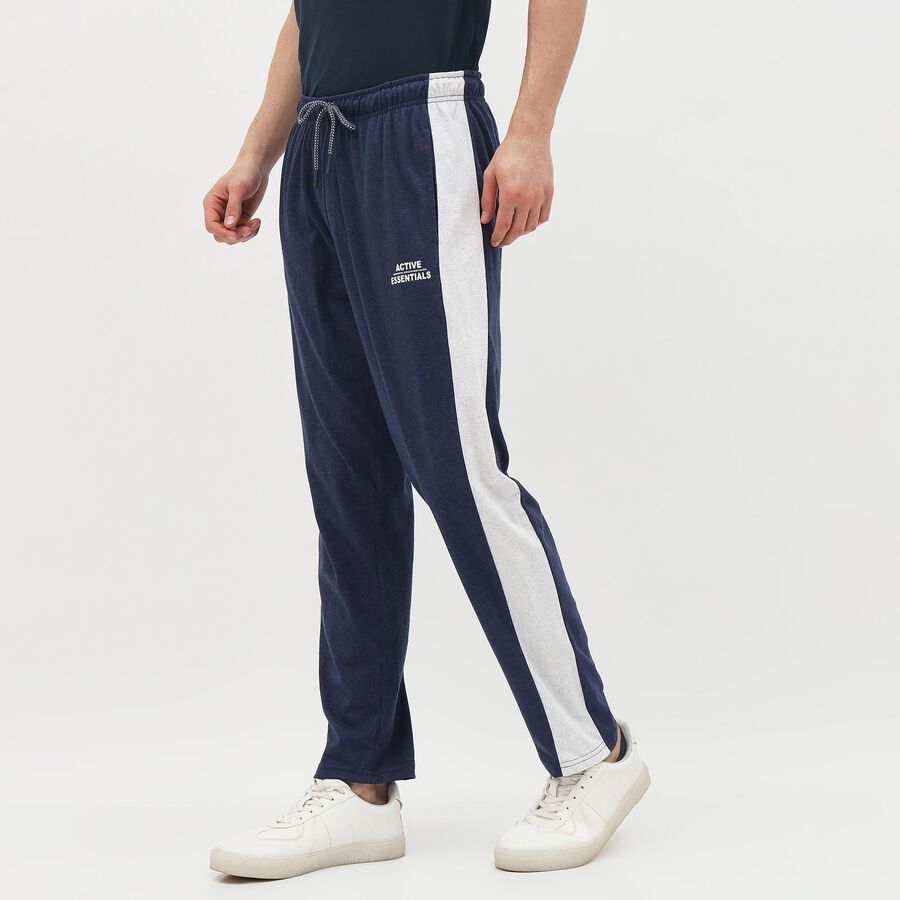 Brink Men's Navy Blue Regular Fit Side-Striped Track Pants | Vishal ...