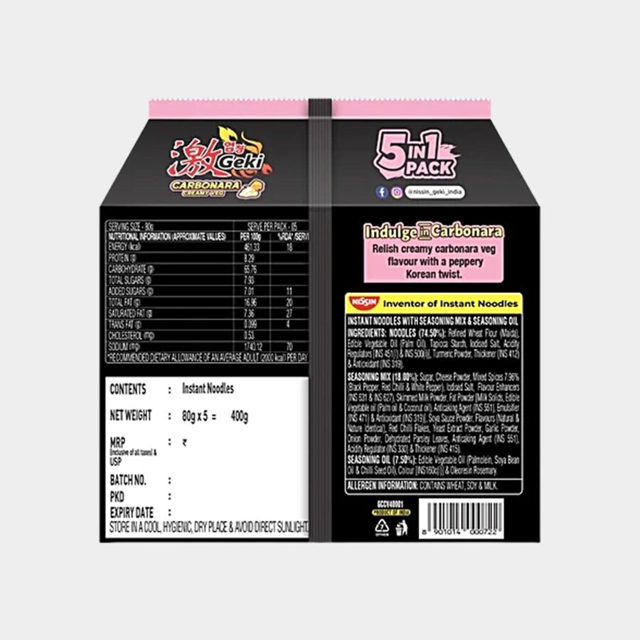 Nissin Geki Carbonara Creamy Veg Korean Ramen | Vishal Mega Mart India