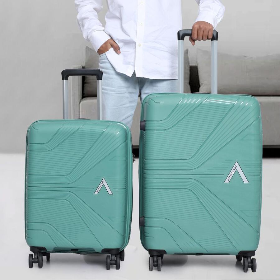 Vip Light Green Hard Case Polypropylene Trolley Set of 2 | Vishal Mega ...