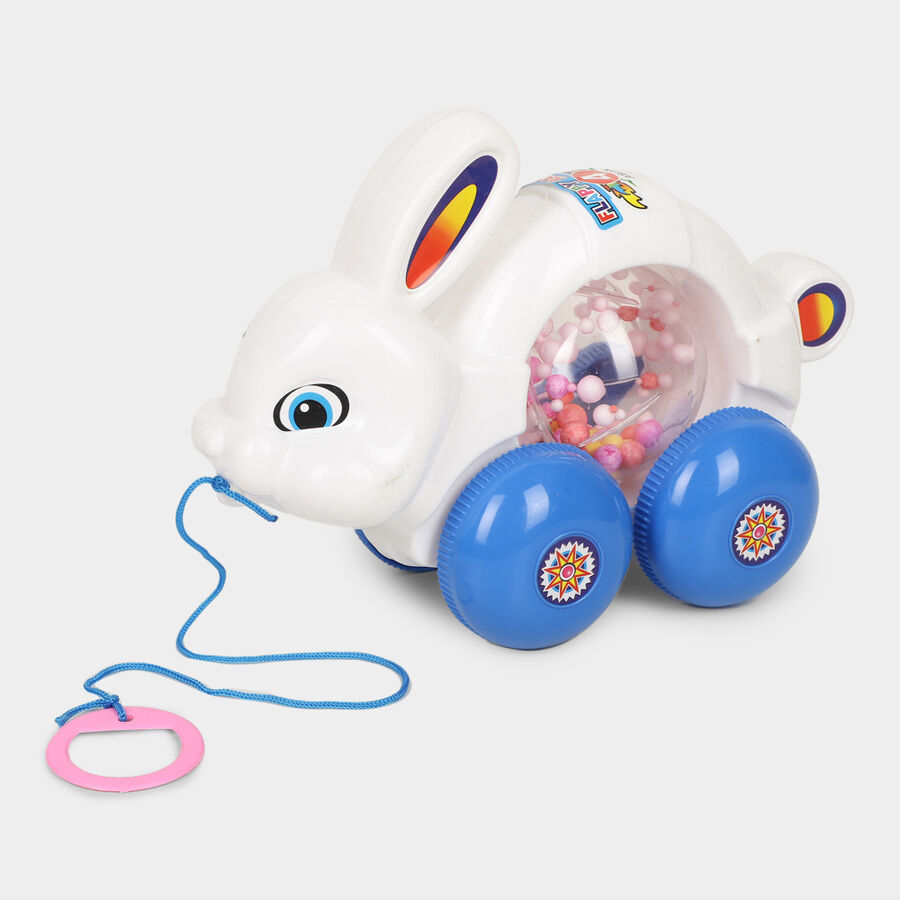 Kid's White Rabbit Pull Along Toy