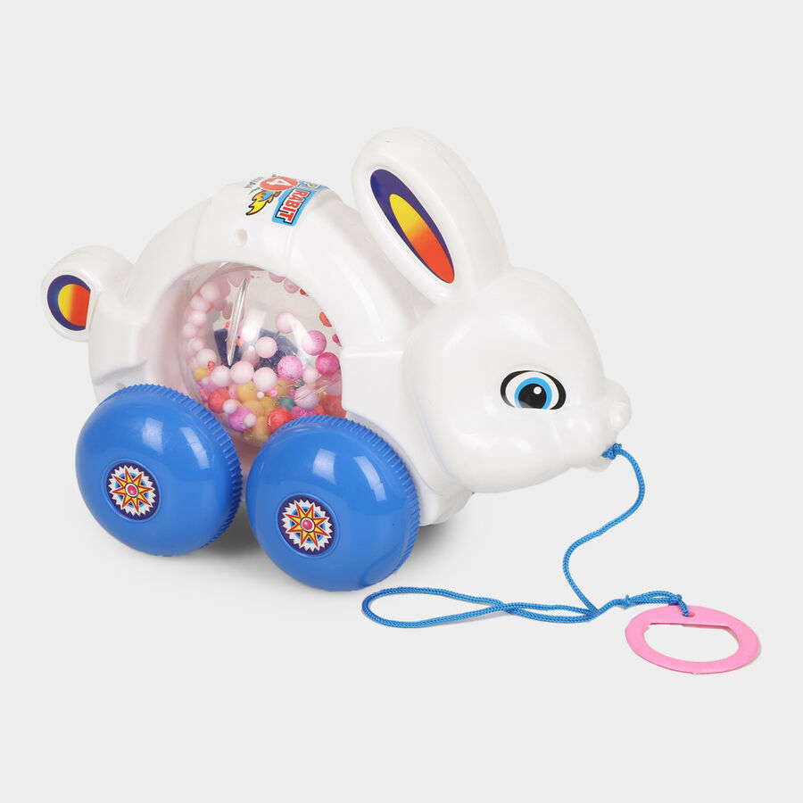 Kid's White Rabbit Pull Along Toy