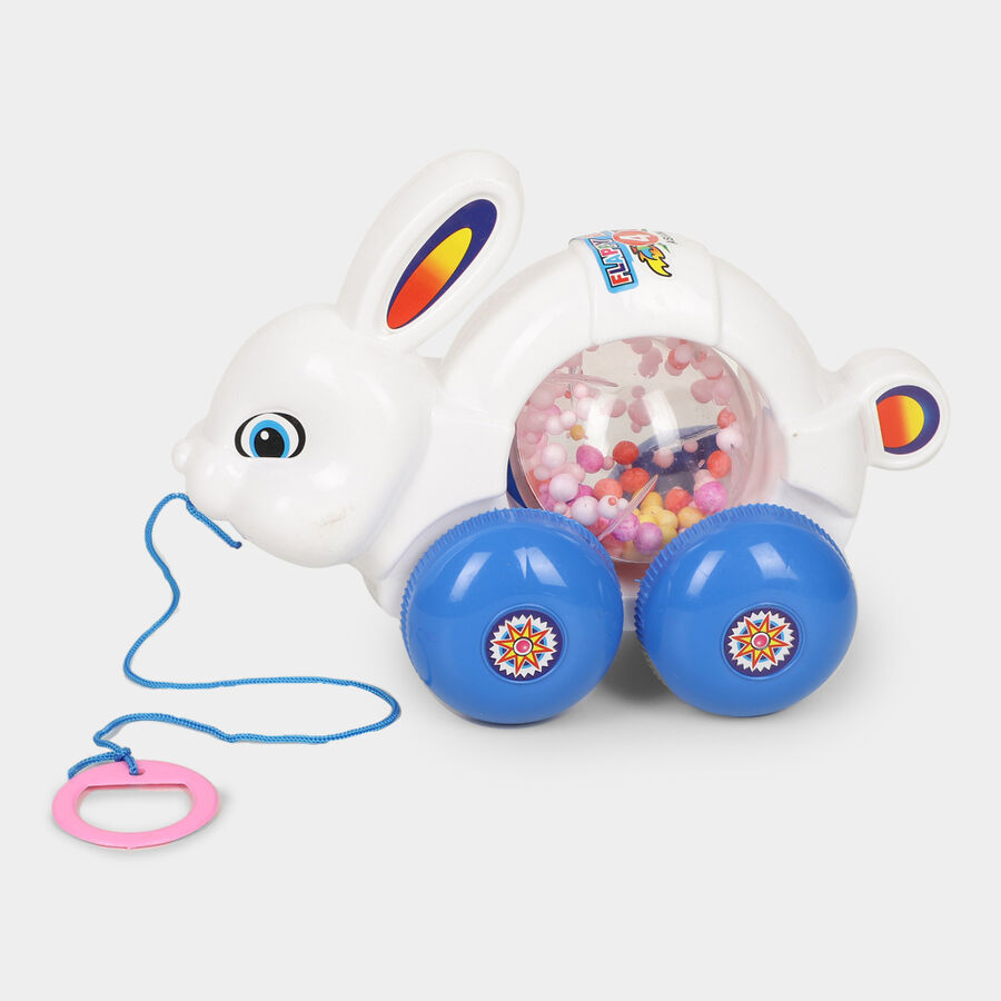 Kid's White Rabbit Pull Along Toy