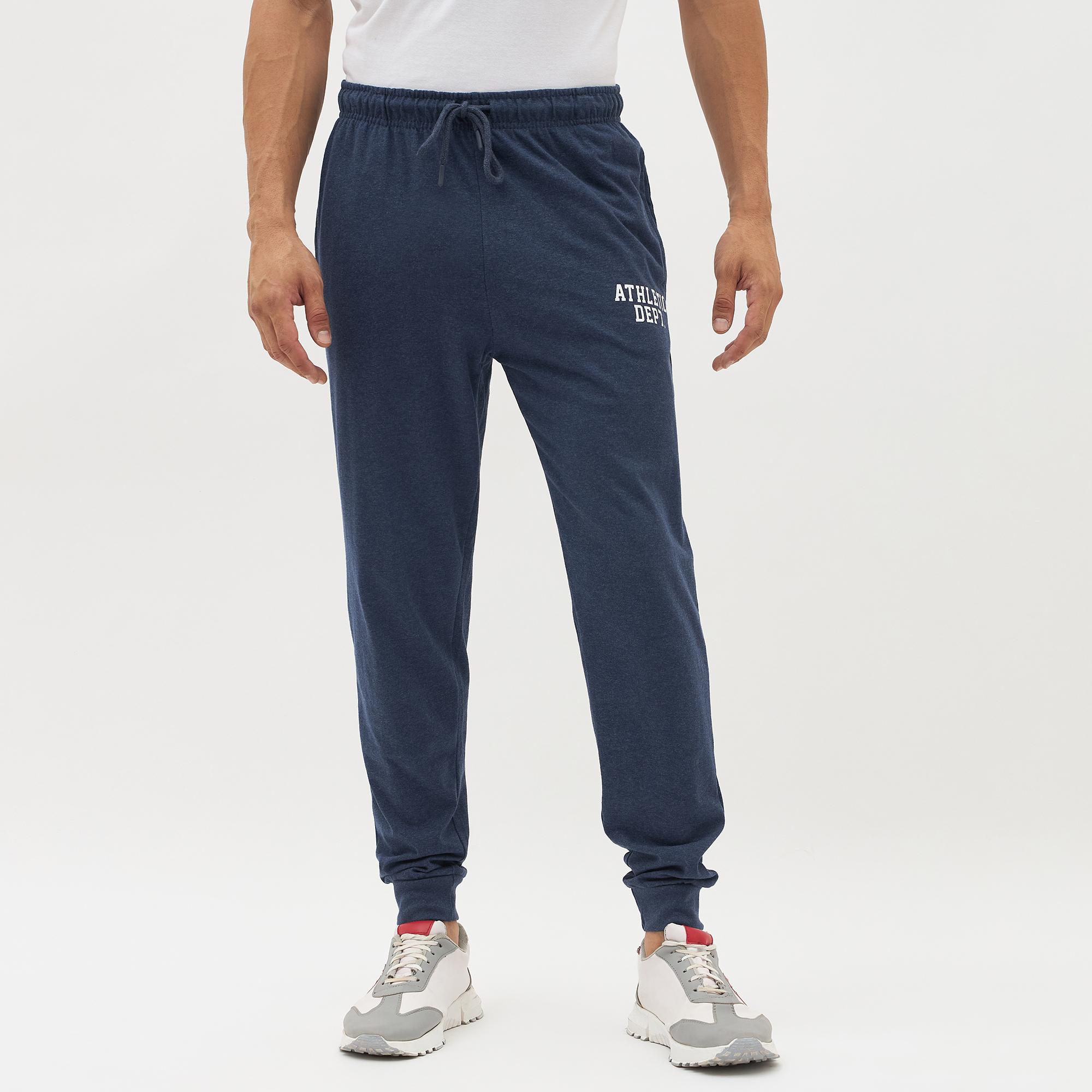 Brink Men's Deep Navy Blue Regular Fit Logo Track Pants | Vishal Mega ...