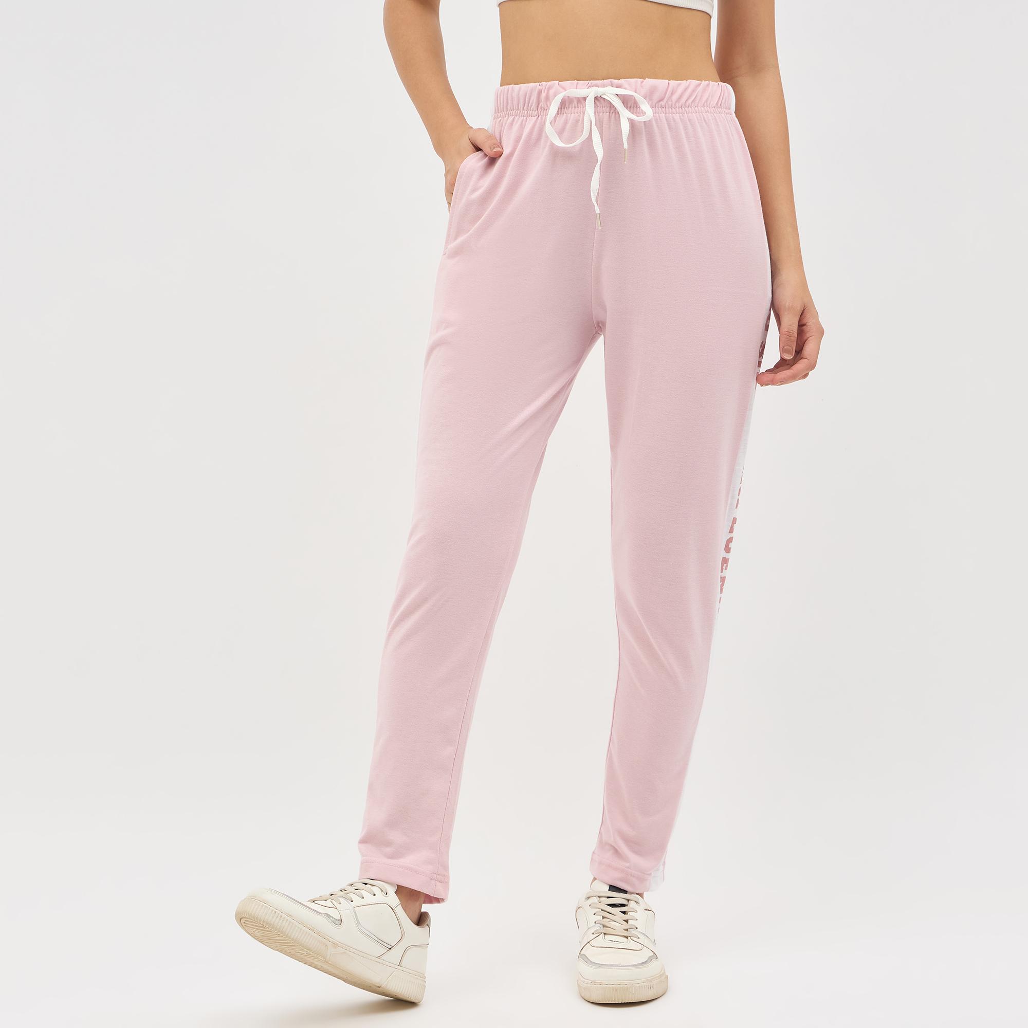Brink Women's Lilac Straight Fit Text Side Panel Track Pants | Vishal ...