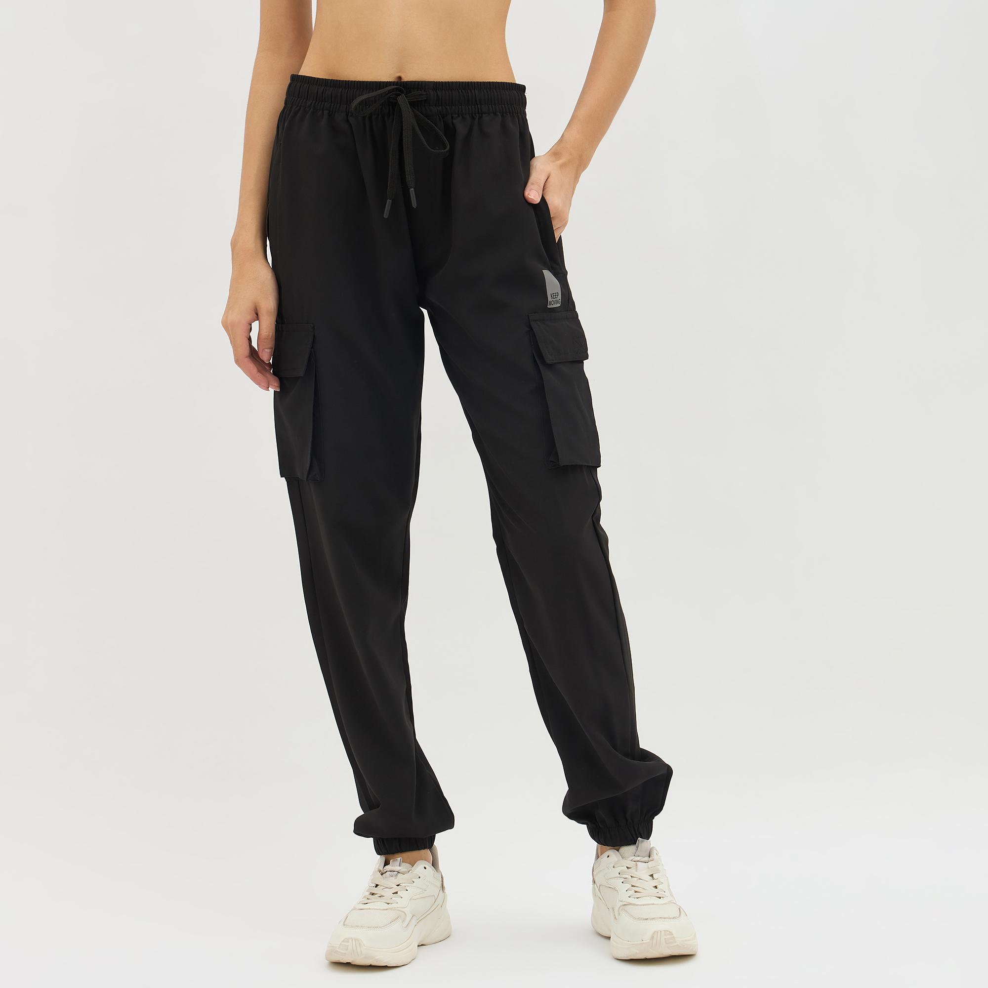 Driftwood Men's Jet Black Regular Fit Cargo Track Pants | Vishal Mega ...