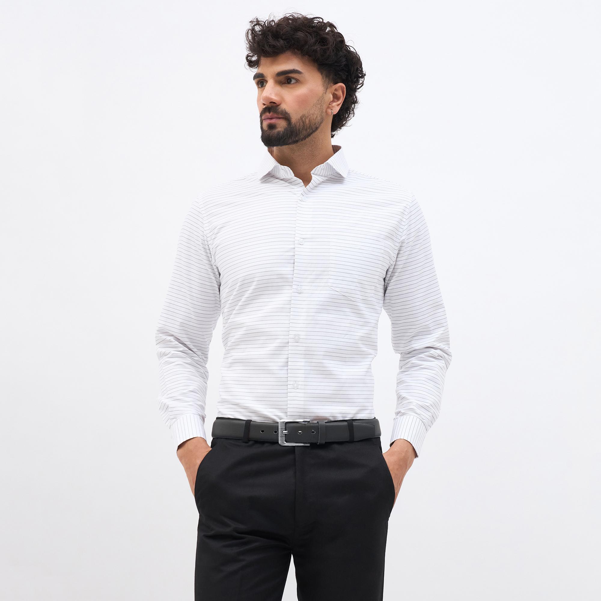 Black Tie Men's Rich Eggshell White Classic Partywear Shirt | Vishal ...