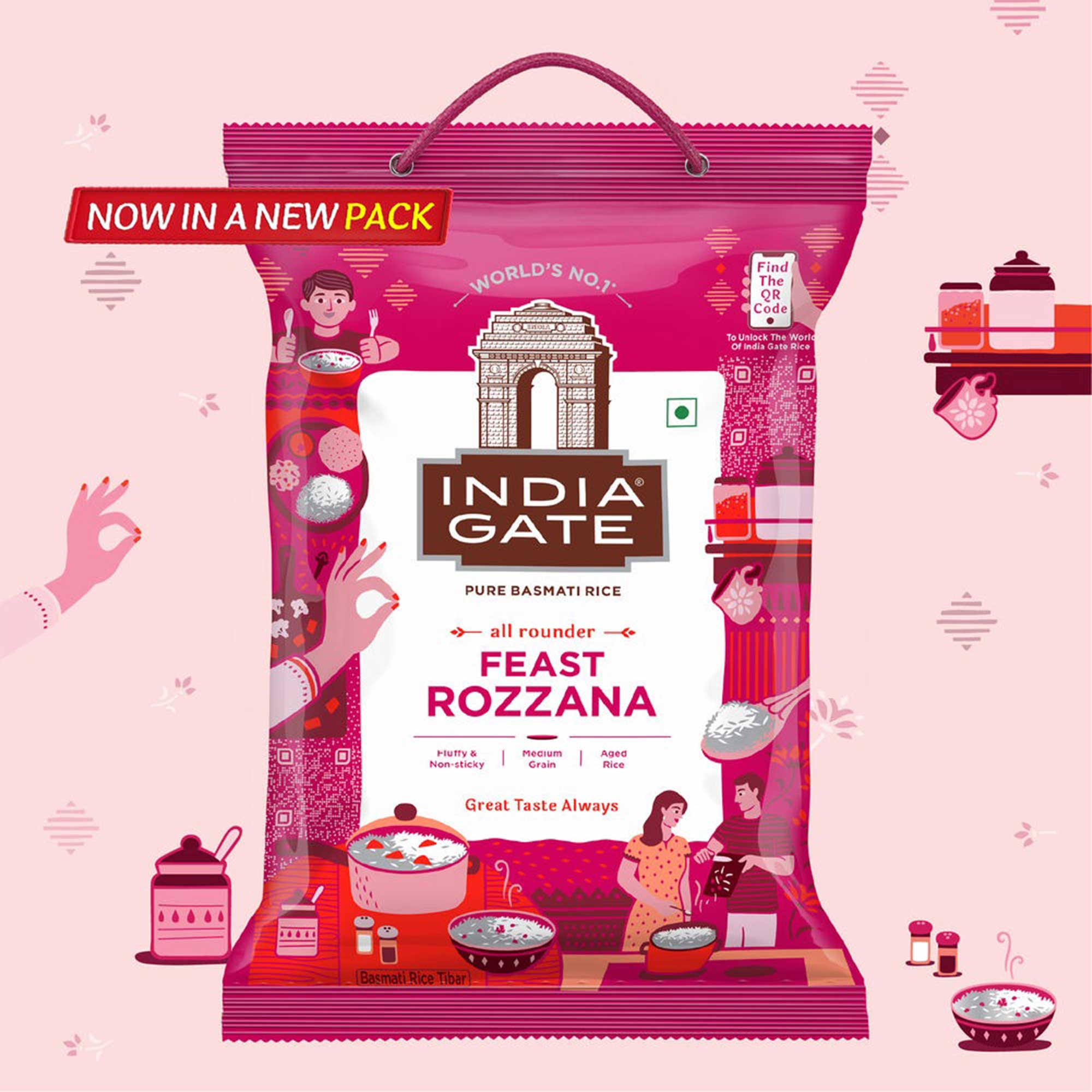 India Gate Rozana Basmati Rice / Chawal, 5kg | Vishal Mega Mart India