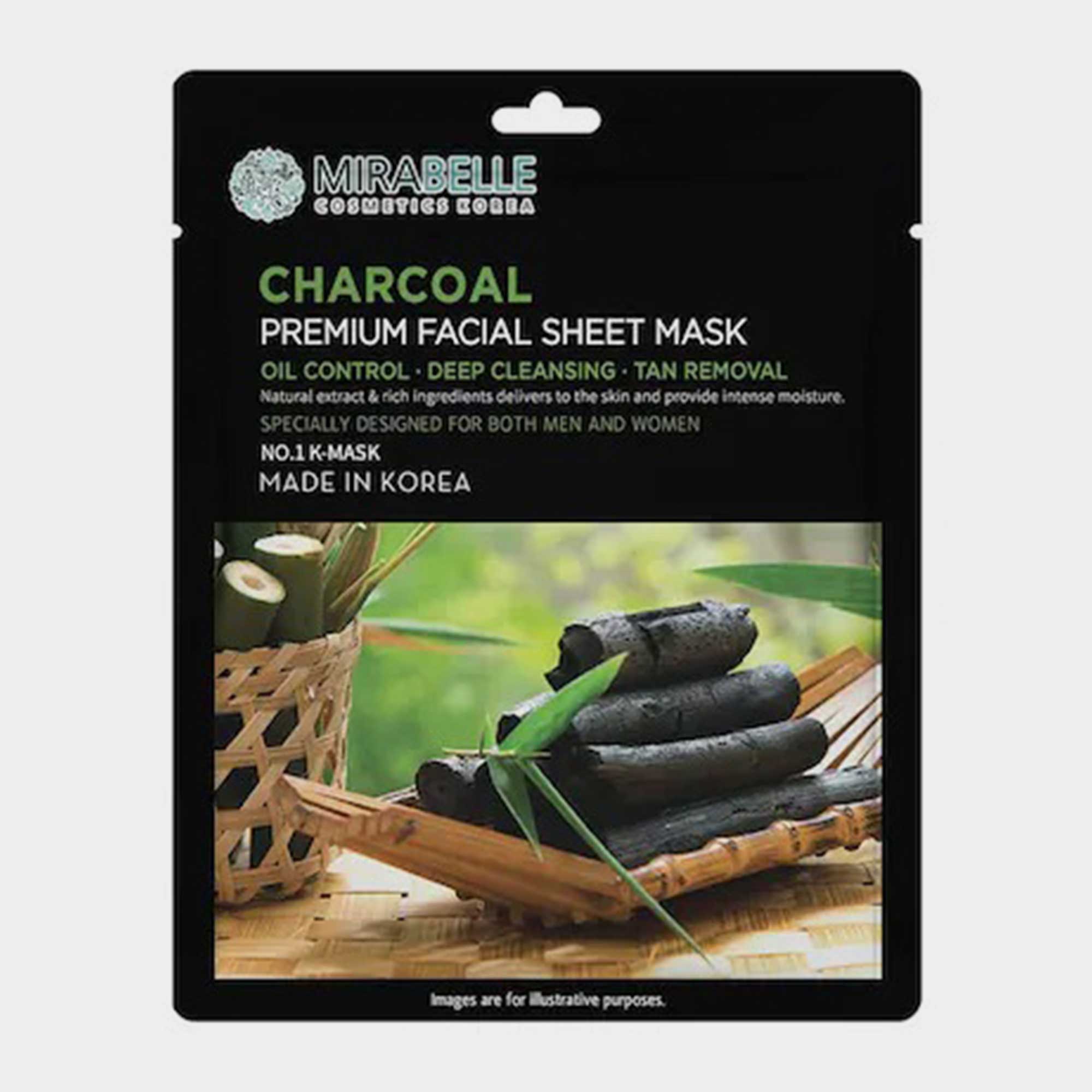 Mirabelle COSMETICS KOREA Charcoal Facial Sheet Mask | Vishal Mega Mart ...