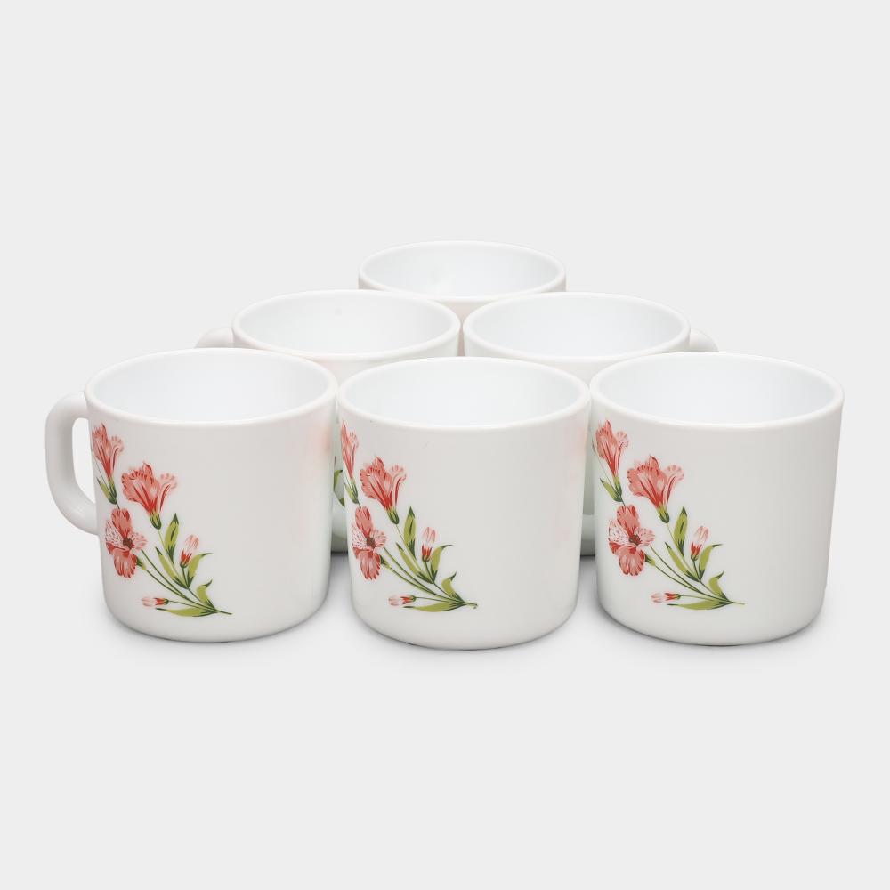 Borosil 180ml Opalware Coffee Mug Set of 6 | Vishal Mega Mart India
