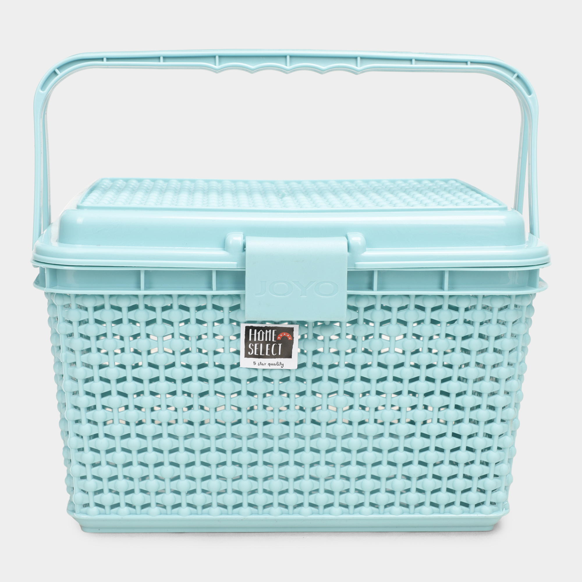 Home Select Light Blue Plastic Basket With Handle | Vishal Mega Mart India