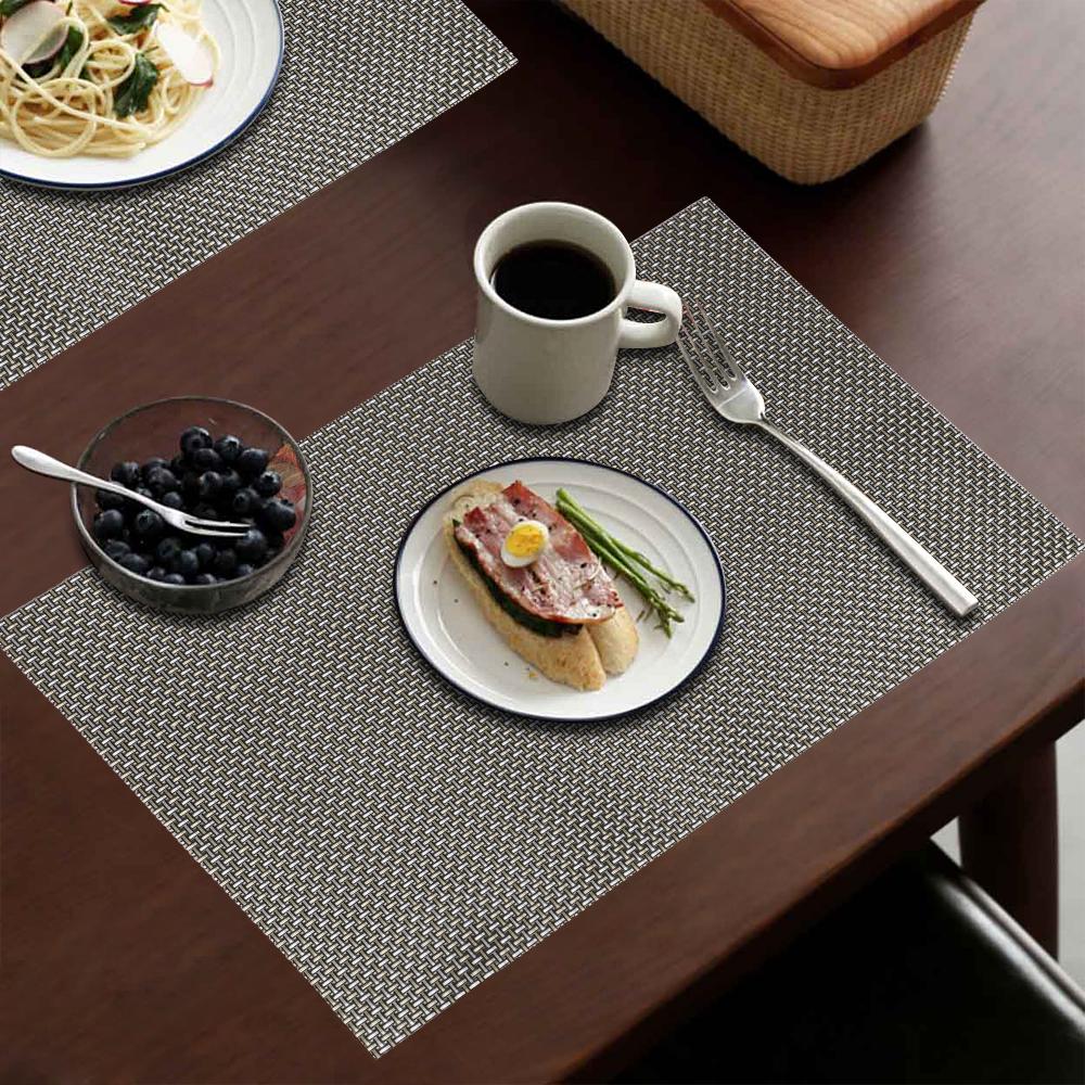 Home Beautiful Beige Pvc Table Mat Set of 6 | Vishal Mega Mart India