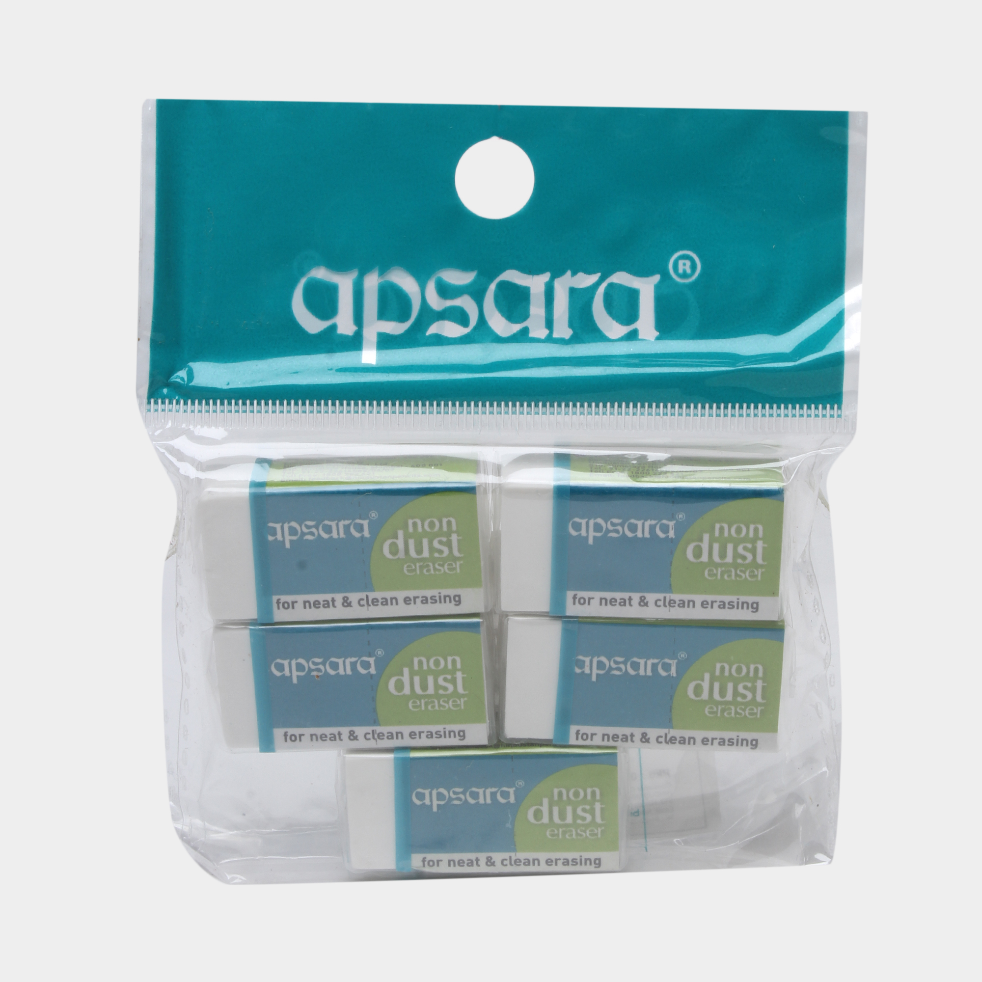 Apsara Non Dust Eraser 5 Pcs. Pouch | Vishal Mega Mart India