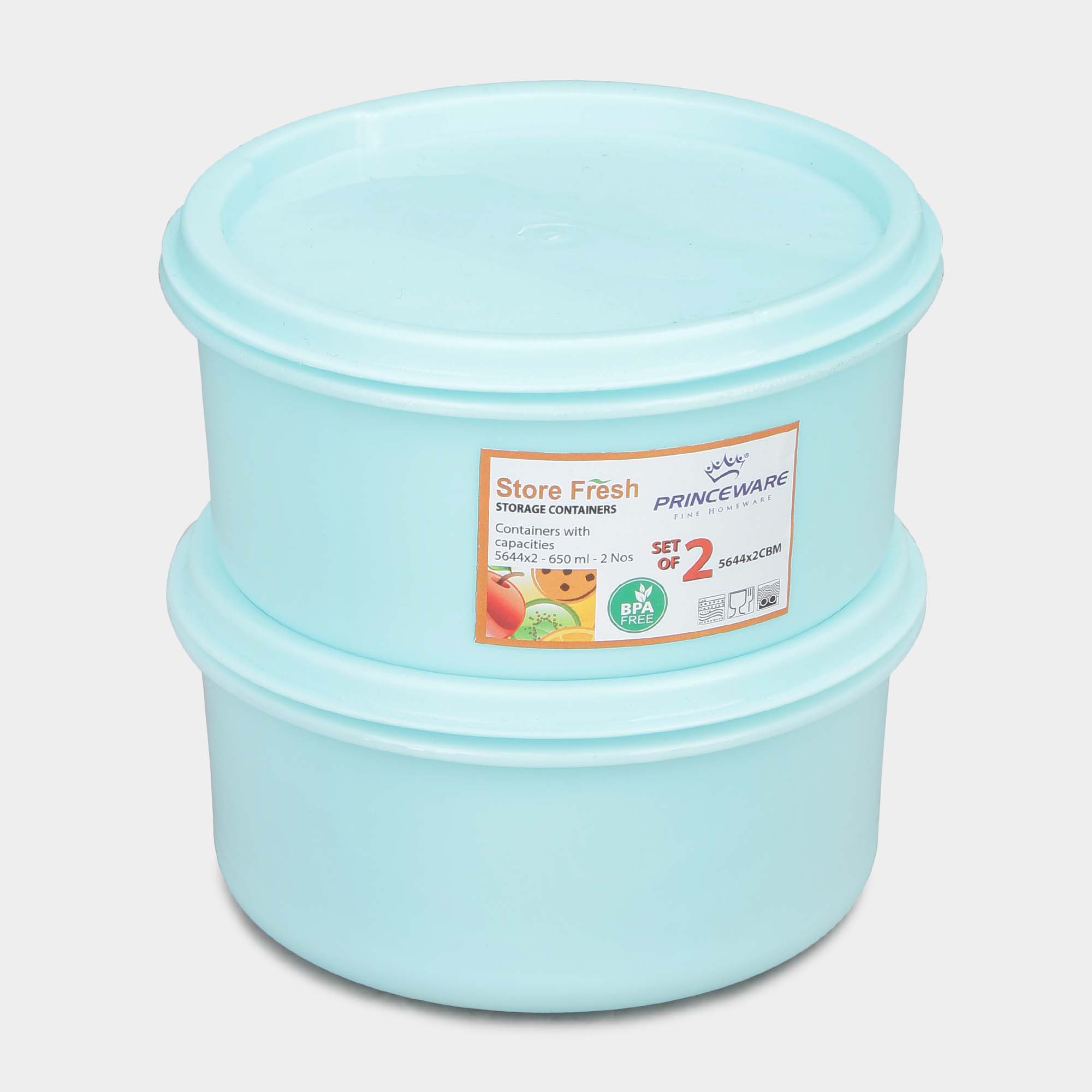 Princeware 650 ml Plastic Container Set of 2 | Vishal Mega Mart India