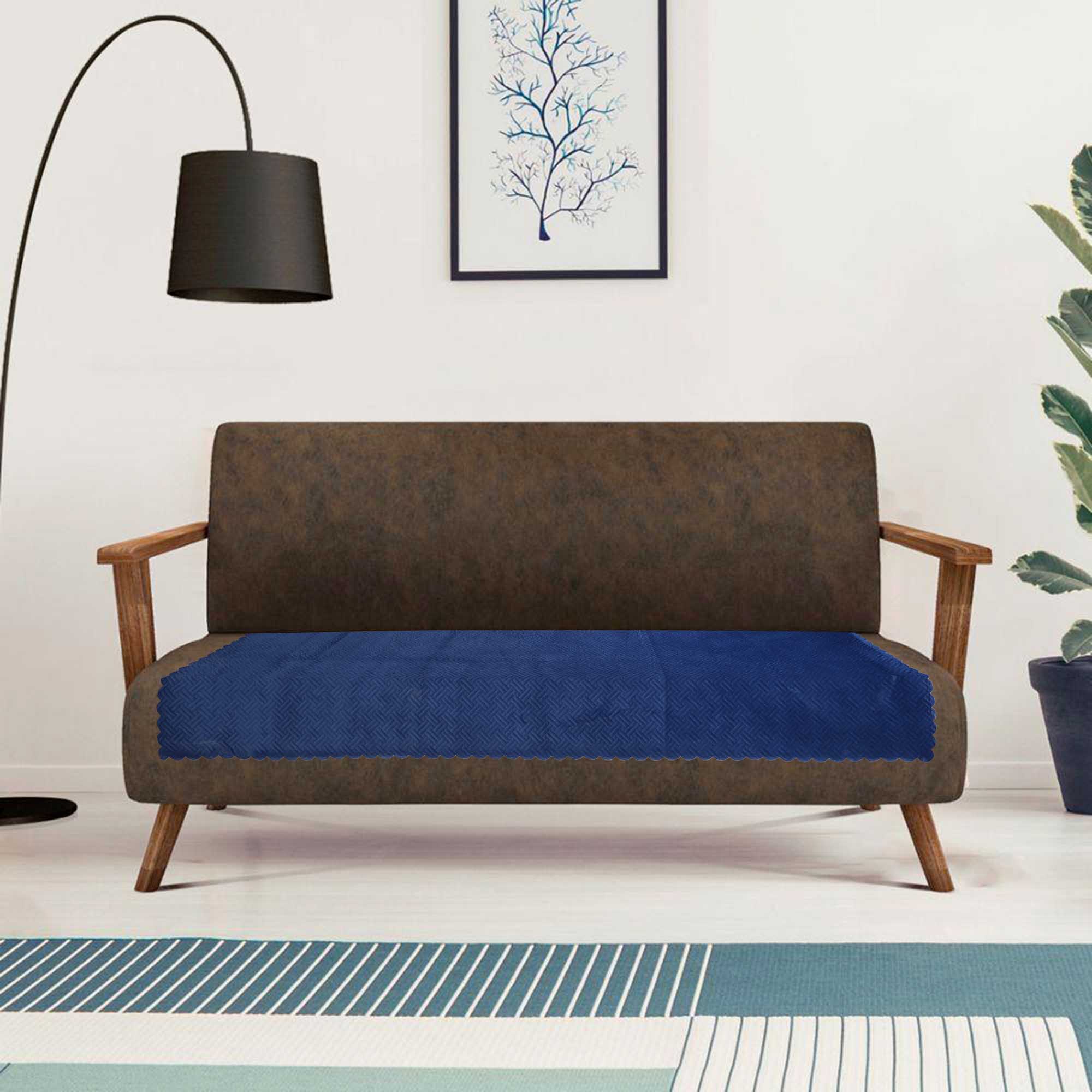 Home Beautiful Blue Microfiber Sofa Cover | Vishal Mega Mart India