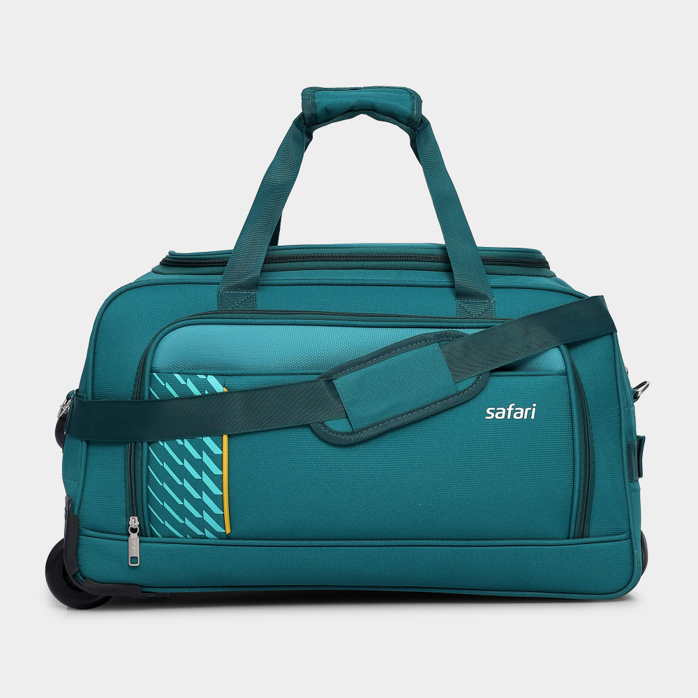 Safari 2 WheelsLight Blue Polyester Duffle Trolley | Vishal Mega Mart India