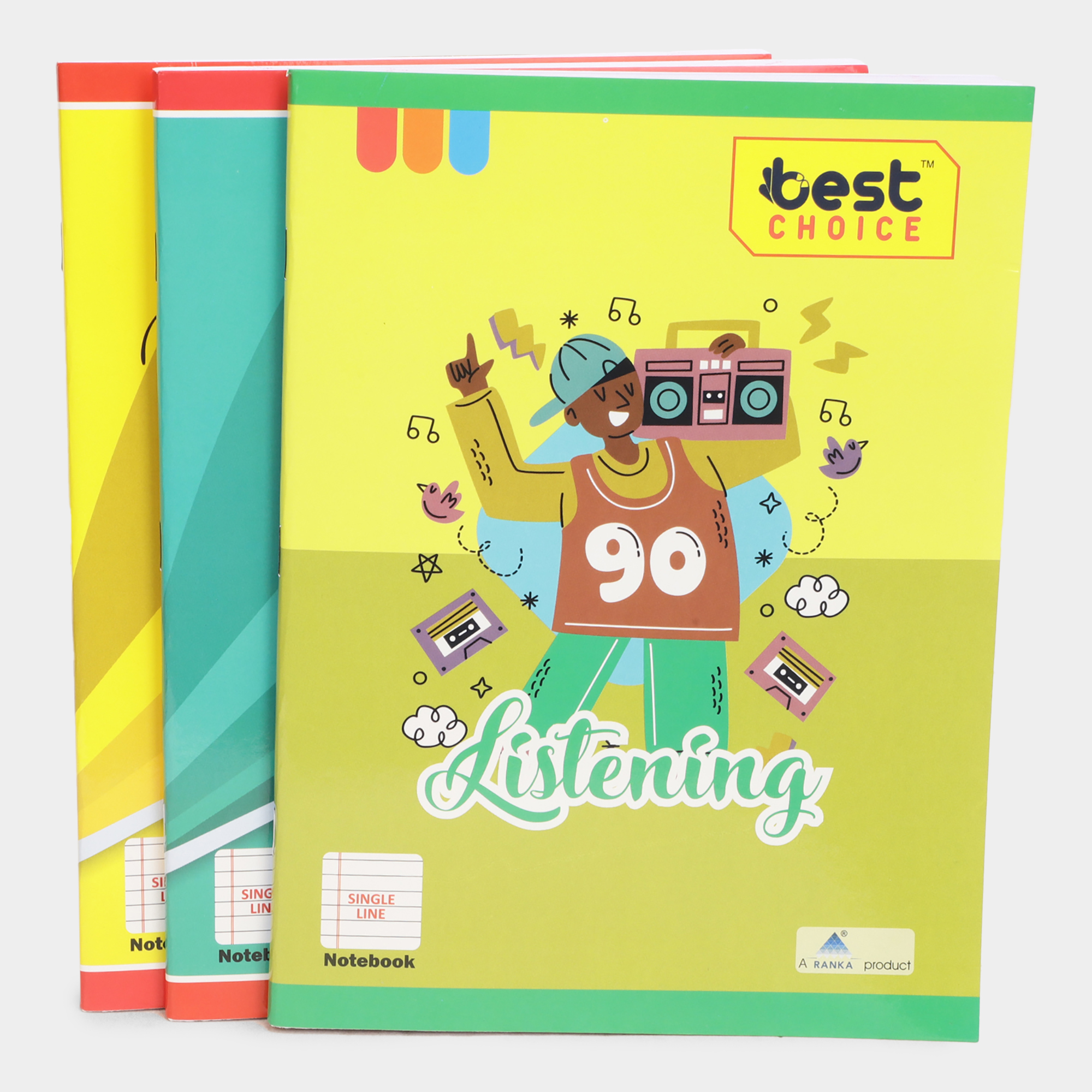 160 Pages Ruling Single line Notebook, Set of 3