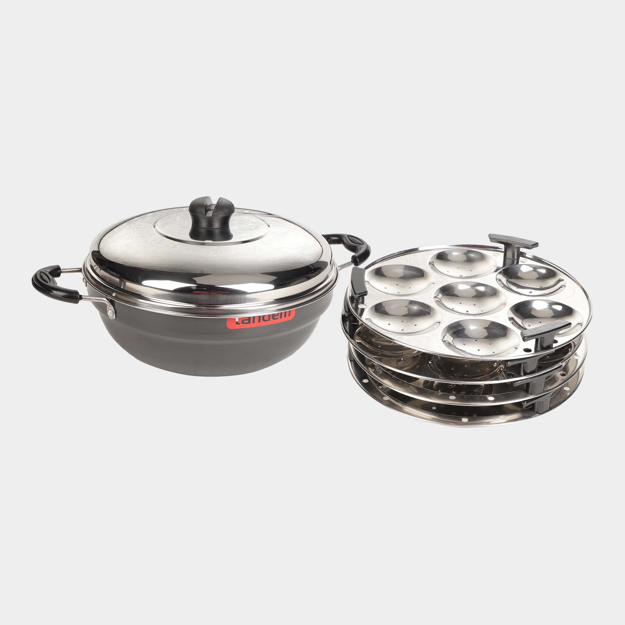 Tandem Hard Anodized Cookware Set, 4 L Kadhai with Idli Stand | Vishal ...