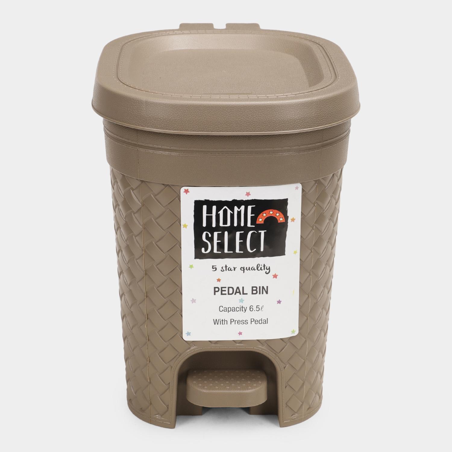 Home Select 6.5L Brown Plastic Dustbin | Vishal Mega Mart India
